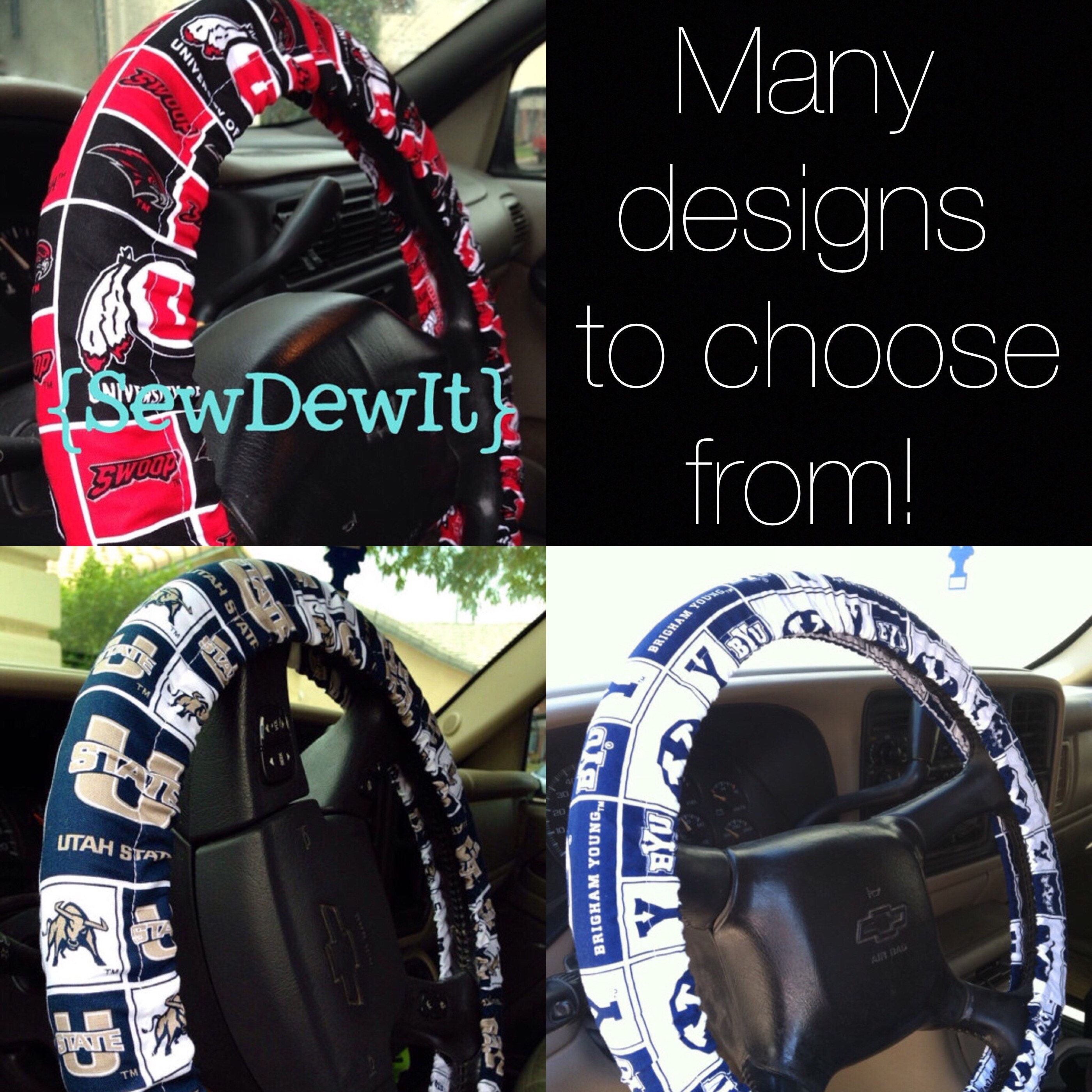 Steering Wheel Cover Breast Cancer Awareness Pink Ribbon Blue October ...
