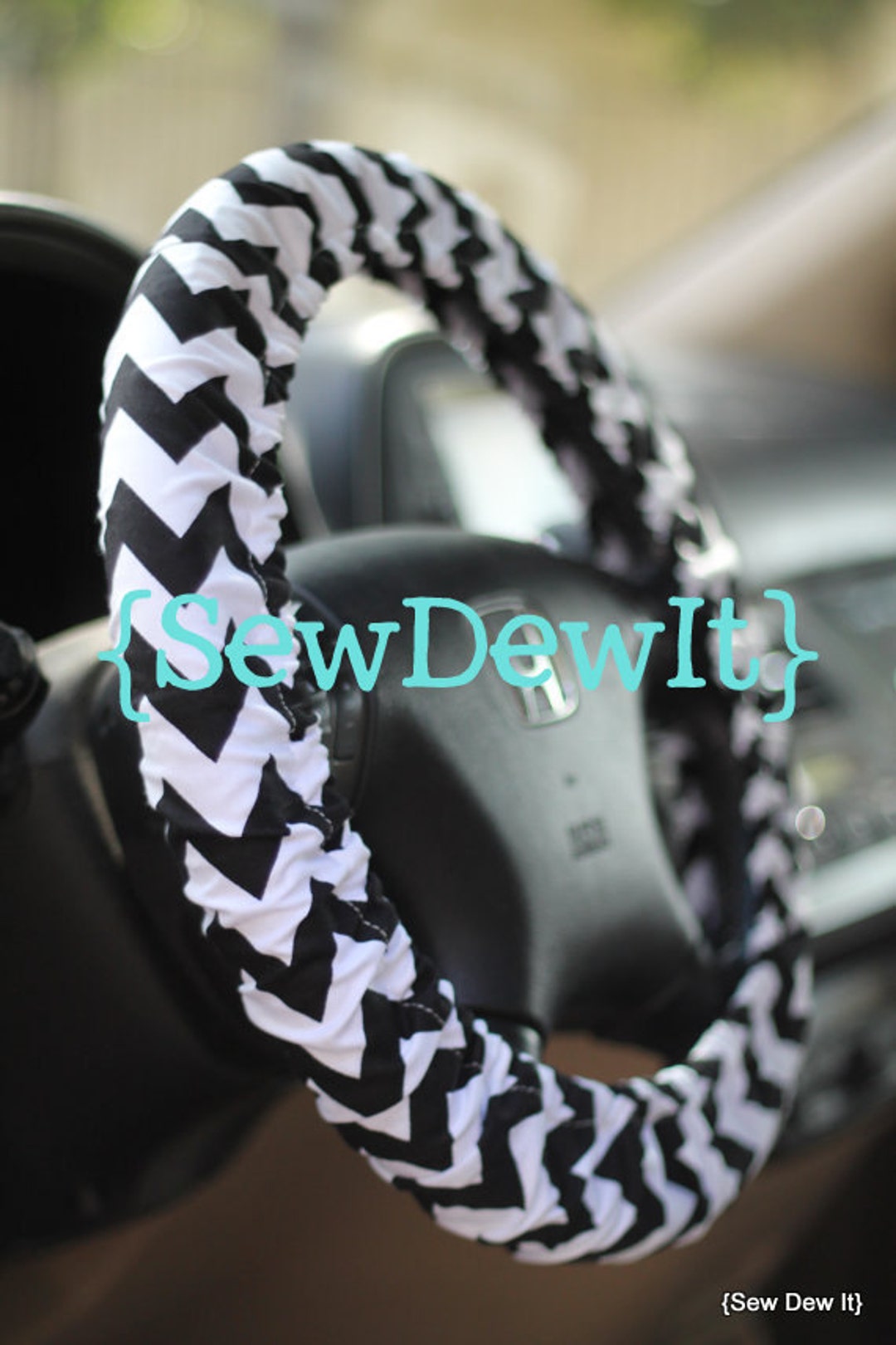 Steering Wheel Cover Black & White Chevron Cute Trendy Car Accessories ...