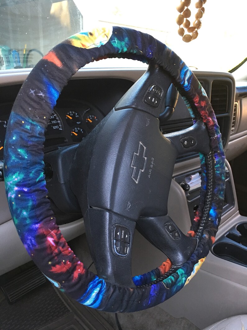Steering Wheel Cover Galaxy Print Fabric Universe Planets Outer Space ...