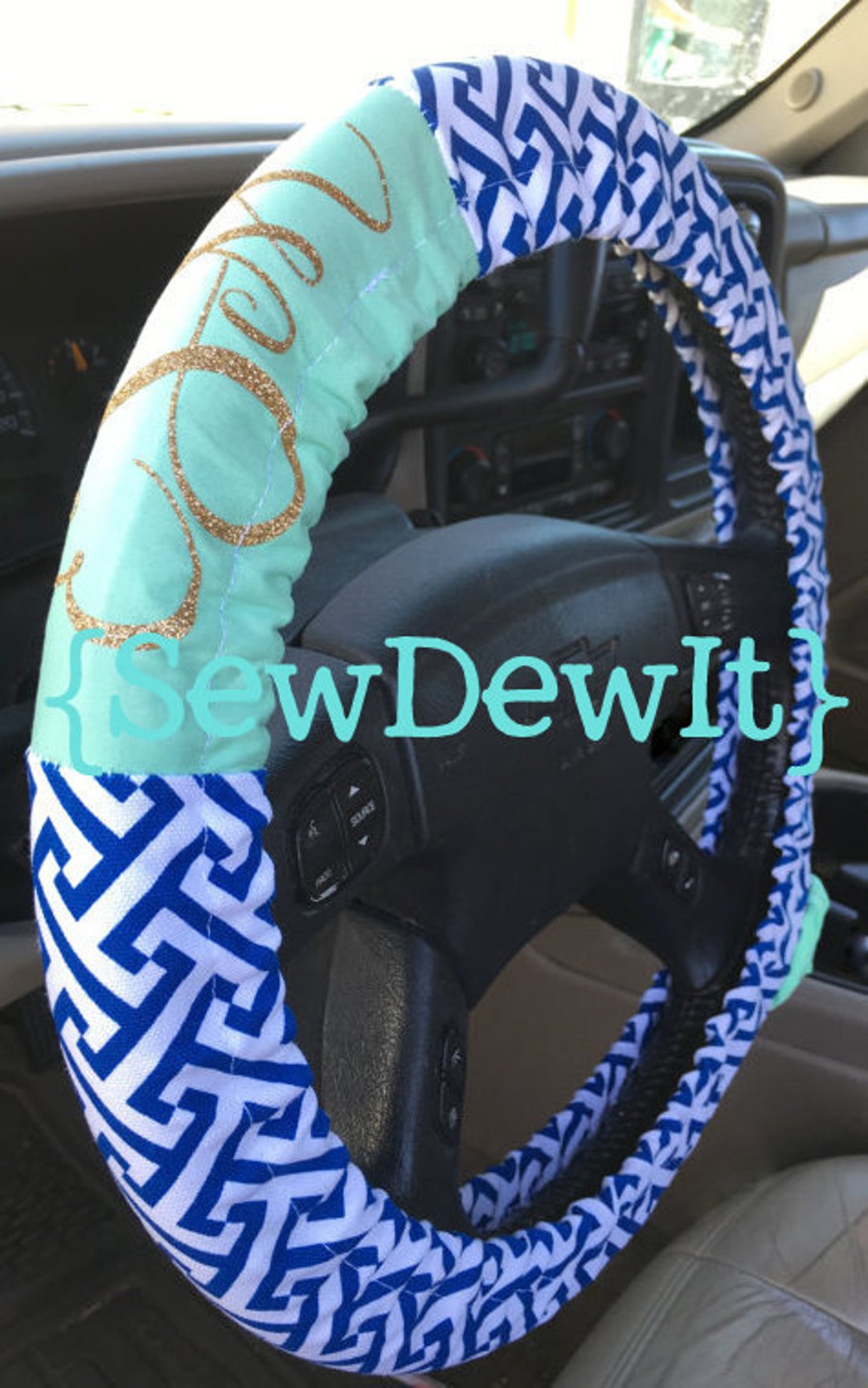 Steering Wheel Cover With Monogramming! Custom Fabric Designs! Many ...