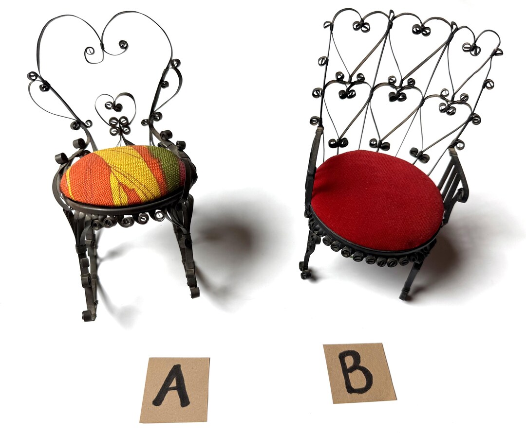 Vintage Tin Can Scroll Tramp Art Pin Cushion Throne, Handmade Folk Art ...