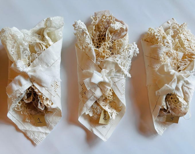 Charming Vintage Lace Bundle, Elegant Lace Assortment, Delicate ...