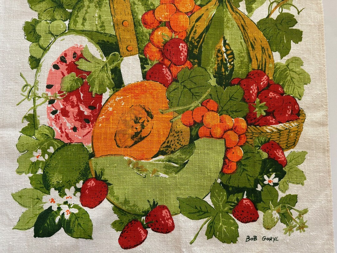 Retro Bob Coryl Kitchen Towel Melons Strawberries NOS - Etsy