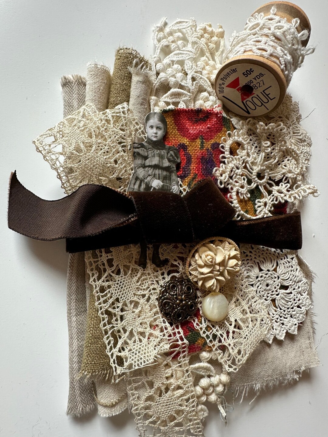 Old Fashioned Lace Bundle, Crocheted Tatting, Slow Stitch Bundle ...