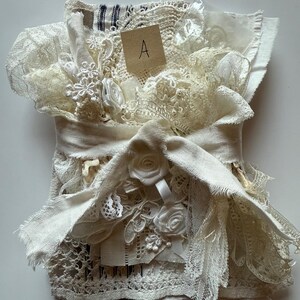 Elegant Lace Bundle, Vintage Crocheted Tatting Bundle, Slow Stitch ...