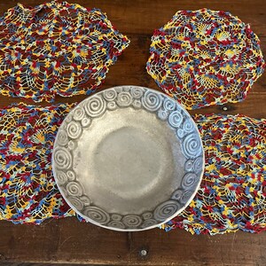 Multi Color Crocheted Doily Bundle Fiesta Runner Doilies - Etsy