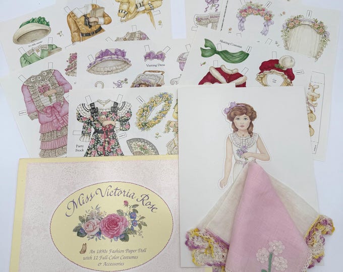 Vintage Paper Doll Bundle, Paper Doll Vintage Handkerchief Bundle ...