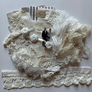 Elegant Lace Bundle, Vintage Crocheted Tatting Bundle, Slow Stitch ...