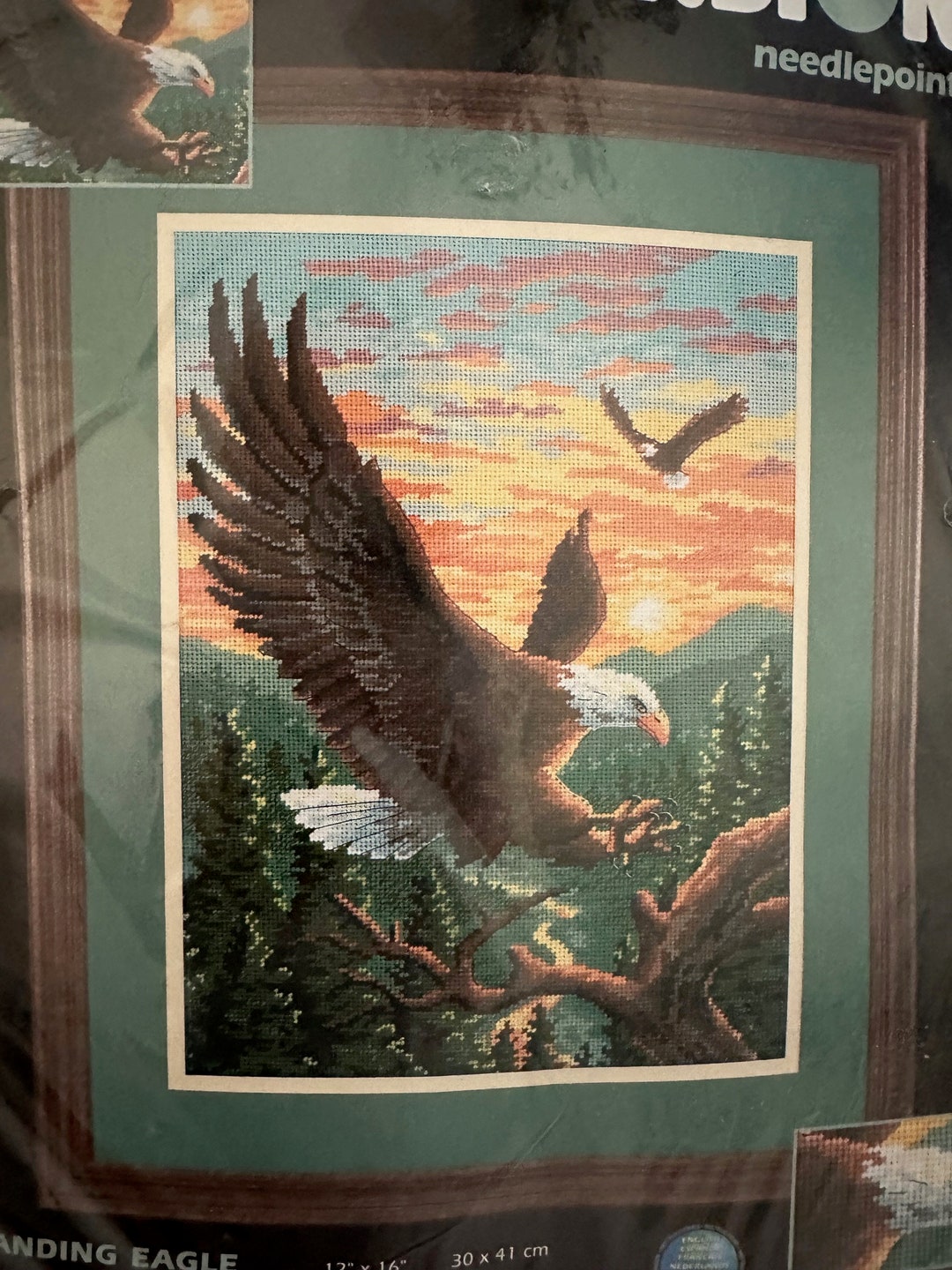 Eagle Needlepoint Kit, Dimension Landing Eagle Needlepoint, American ...