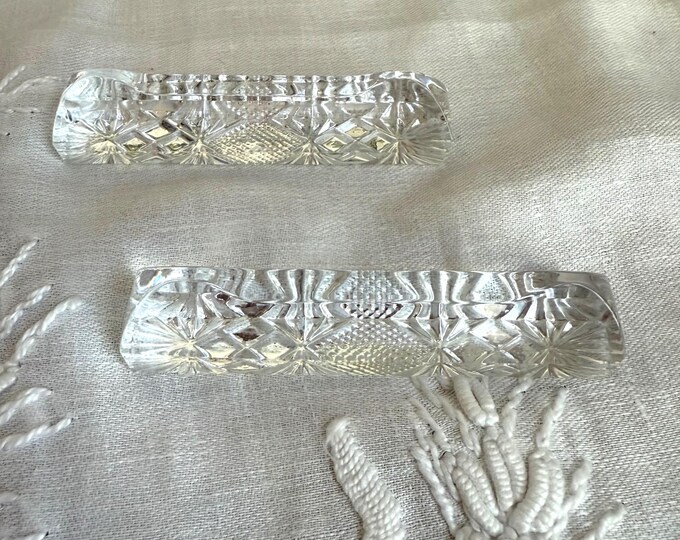 Portico Crystal Knife Rest Set, French Crystal Knife Rest, Art Deco ...
