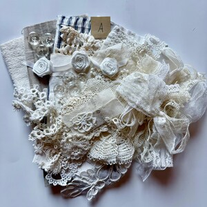 Elegant Lace Bundle, Vintage Crocheted Tatting Bundle, Slow Stitch ...