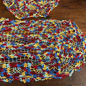 Multi Color Crocheted Doily Bundle Fiesta Runner Doilies - Etsy
