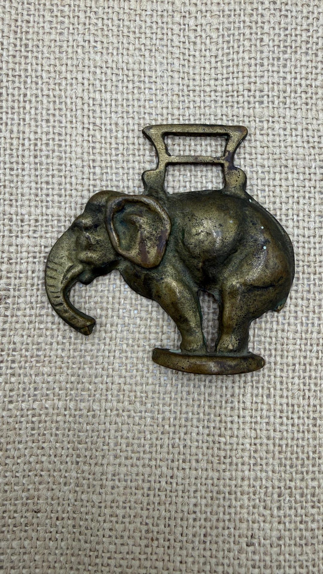 Vintage Brass Elephant Horse Medallion Harness Ornament Equestrian ...