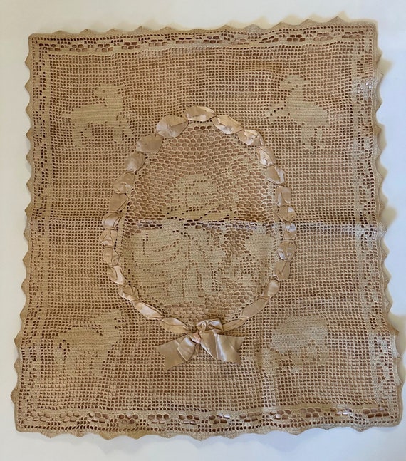 Vintage Nursery Crocheted Filet, Timeless Nursery Rhy… - Gem
