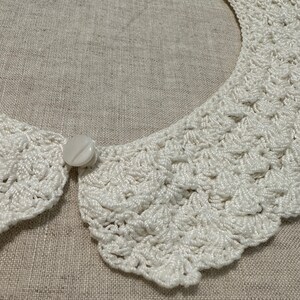 Handmade White Crocheted Collar Button Closure - Etsy