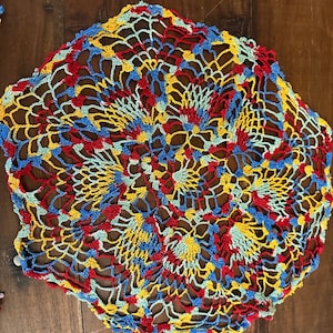 Multi Color Crocheted Doily Bundle Fiesta Runner Doilies - Etsy