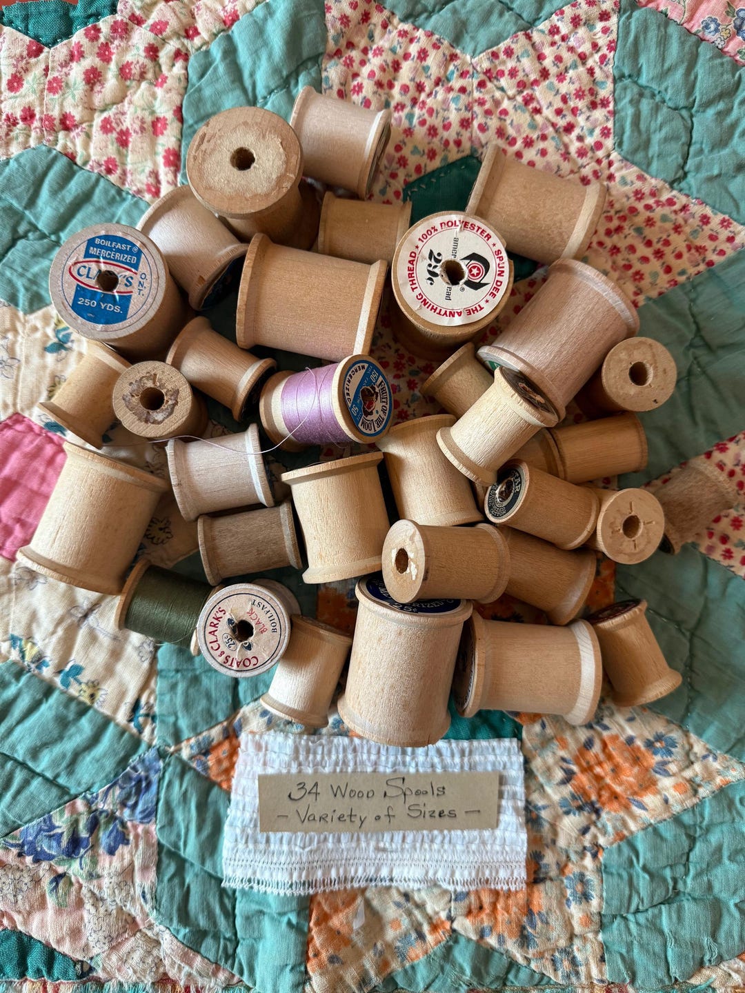 Wood Spool Bundle of 34, Vintage Wood Spools, Wood Craft Spools, 34 ...