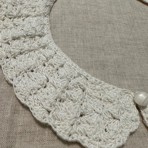 Handmade White Crocheted Collar Button Closure - Etsy