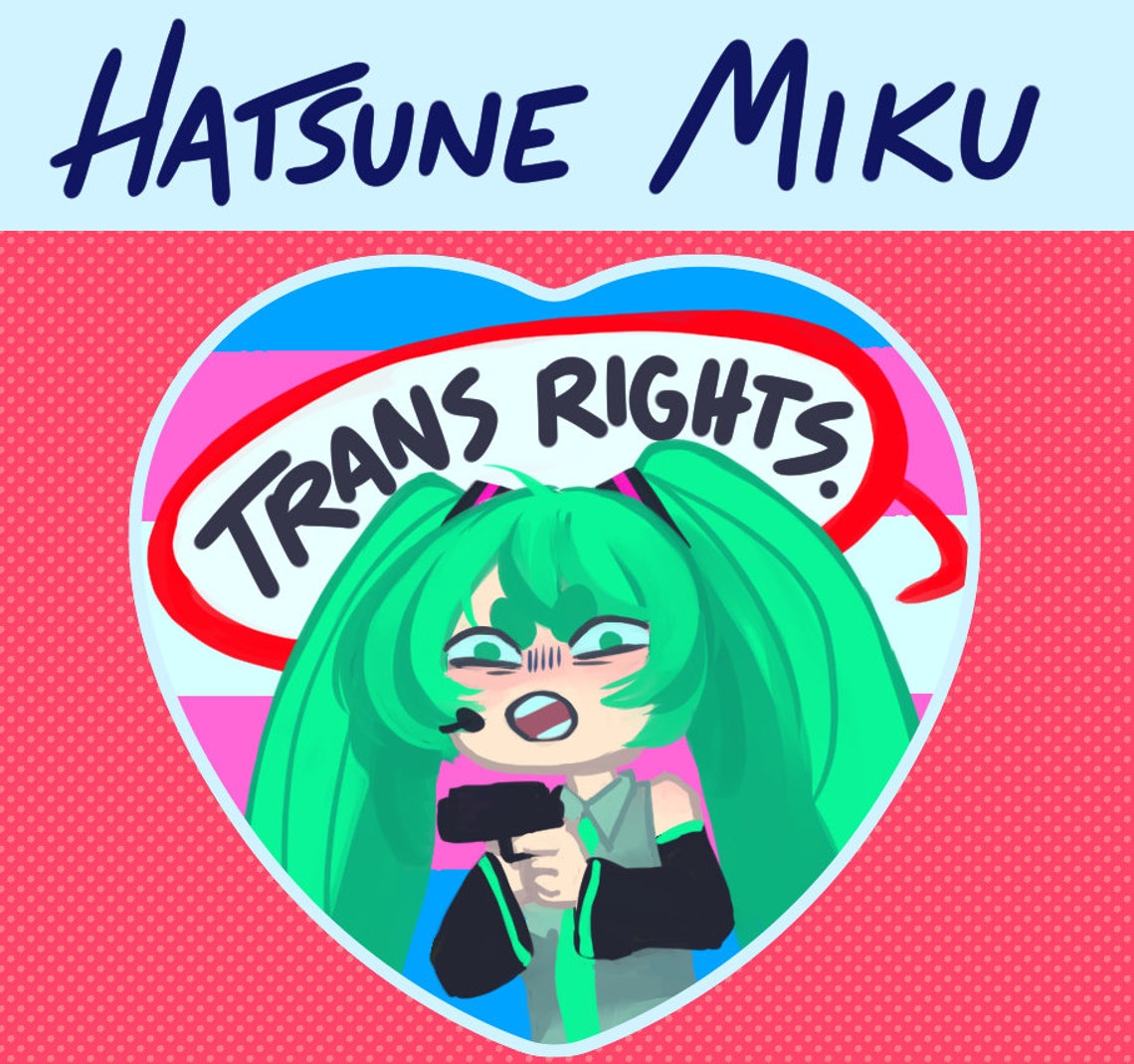 Trans Rights Miku Heart Button - Etsy