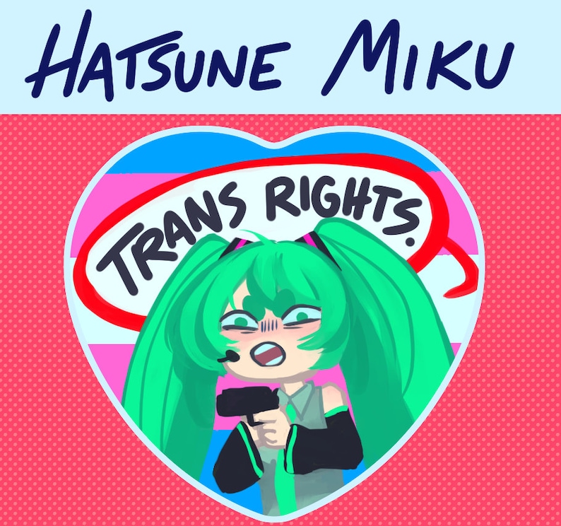 Trans Rights! Miku Heart Button - Etsy
