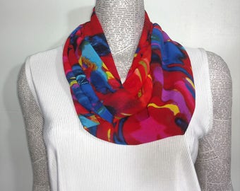 Blue and Red Scarf | Etsy