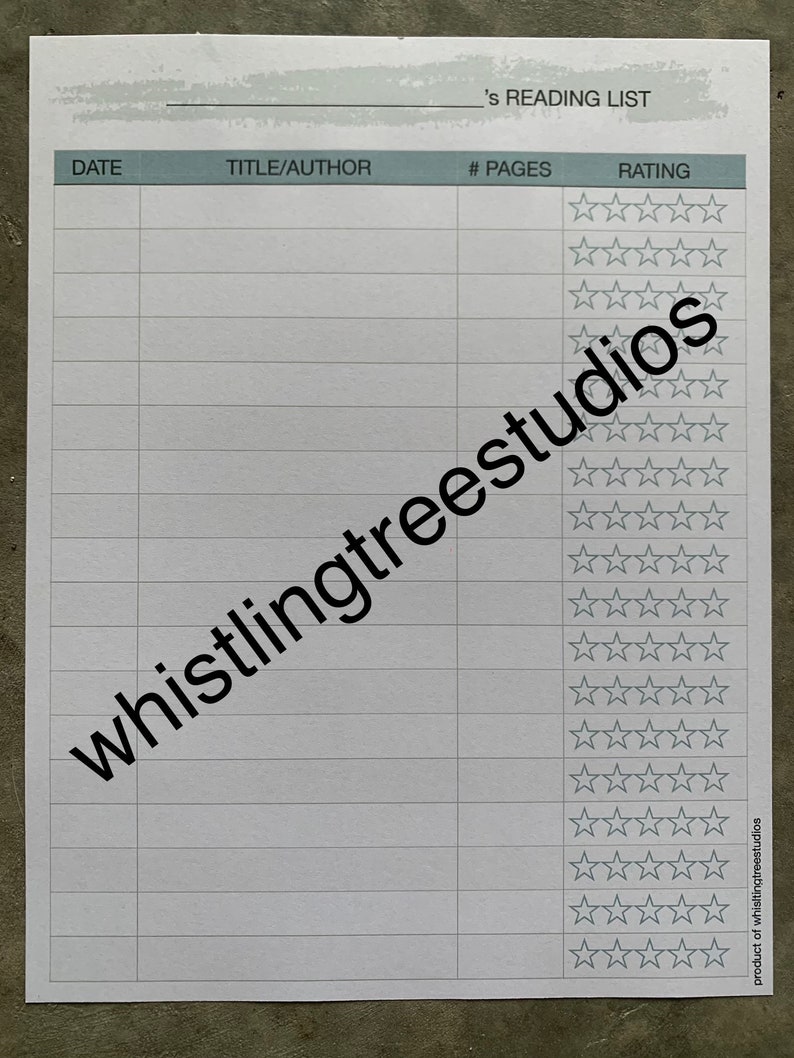 Student Reading Tracker - Etsy