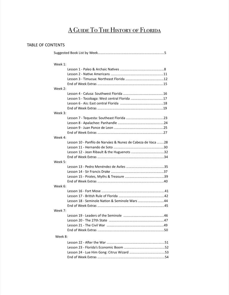 Florida History Guide - Homeschool Curriculum - Etsy