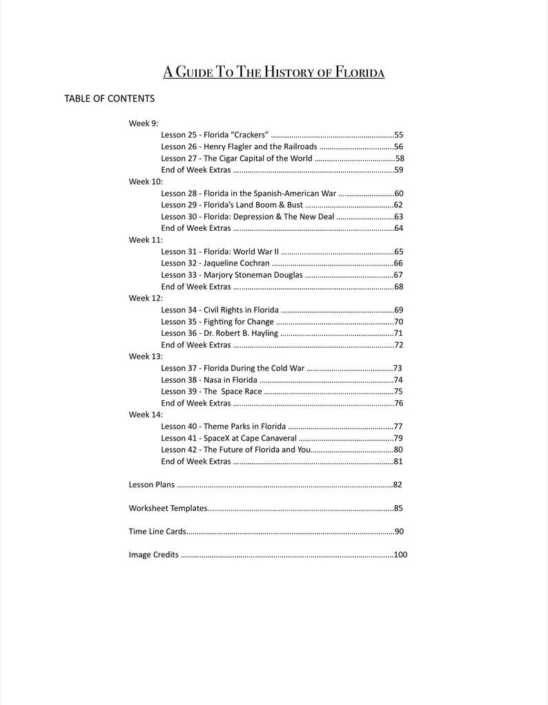 Florida History Guide - Homeschool Curriculum - Etsy