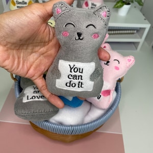 Emotional Support Cats, Positive Cat, Cute Stuffed Cat, Mental Health ...