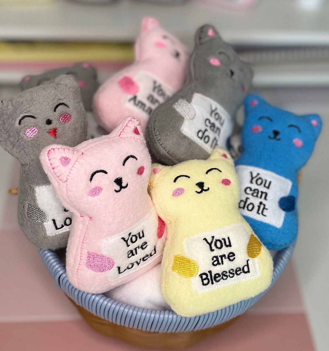 Emotional Support Cats, Positive Cat, Cute Stuffed Cat, Mental Health ...