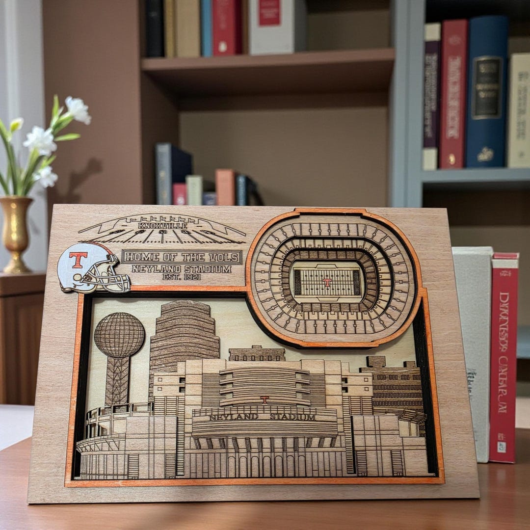 Laser Cut Vols Stadium Wood Art With Display Stand - Etsy