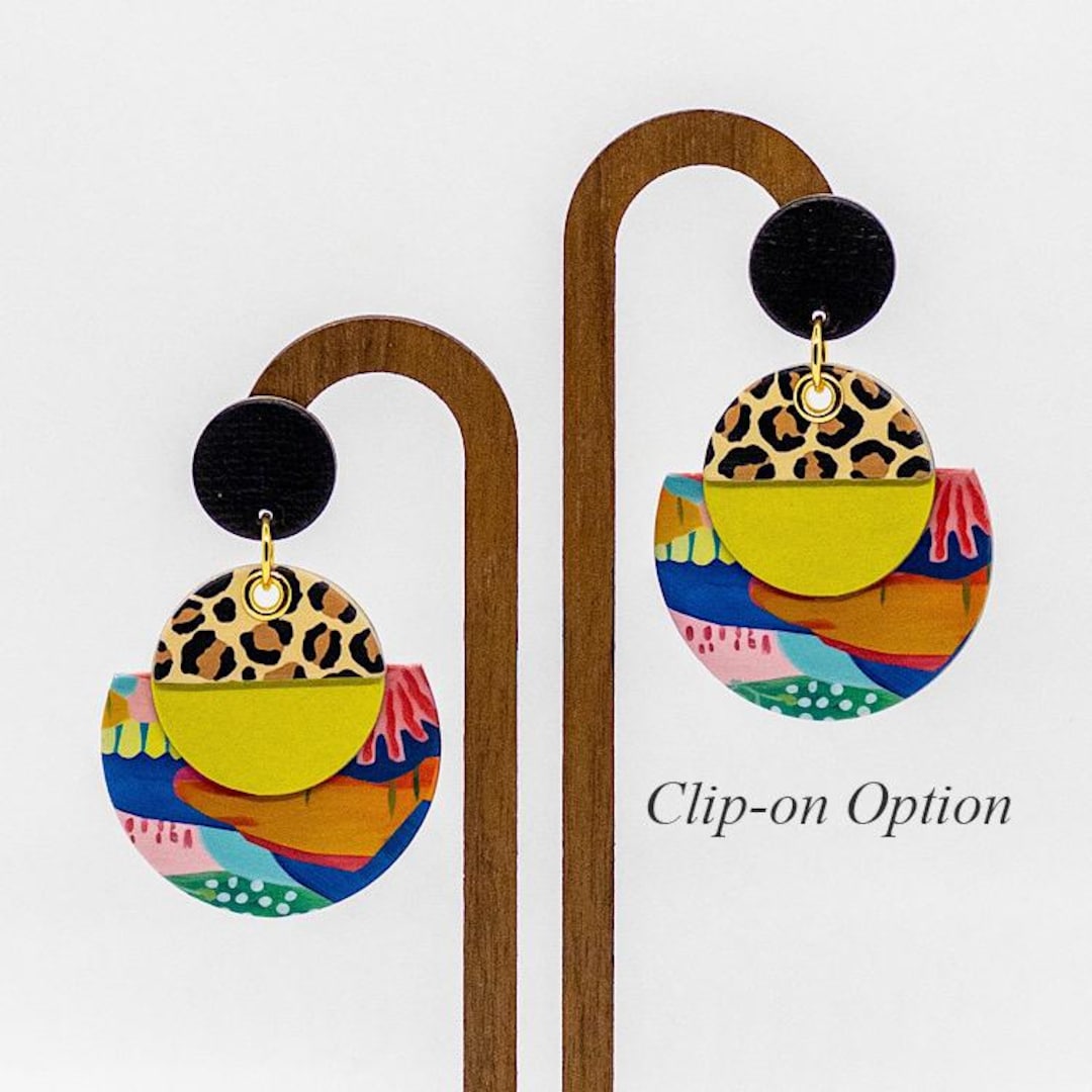 Abstract Paper Dangle Earrings: Colorful Lightweight Statement Jewelry ...