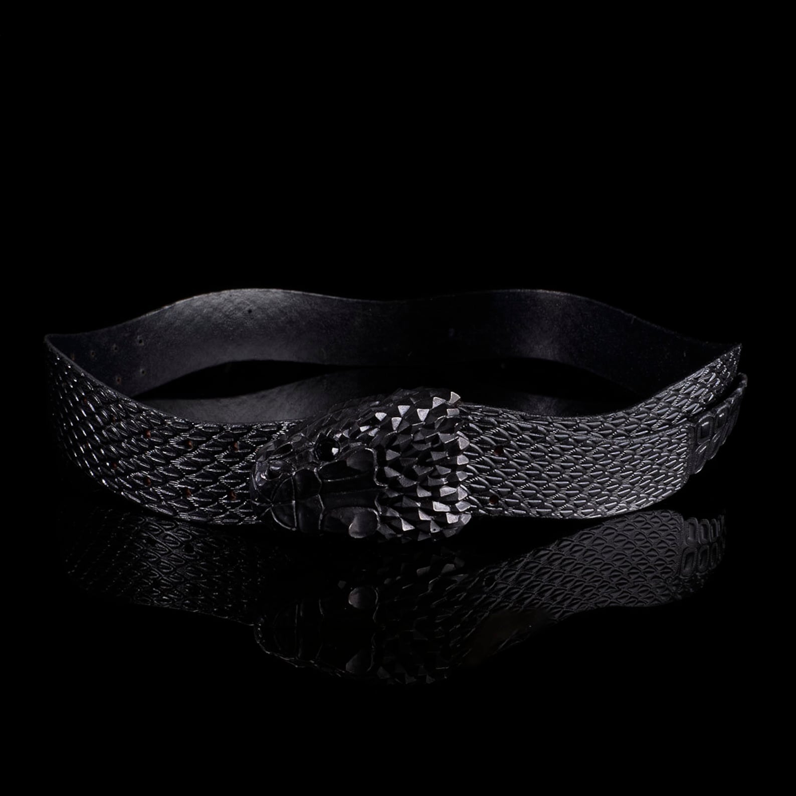 RATTLE-SNAKE Belt Black .large Snake Belt. Crowley. Good Omens. David ...