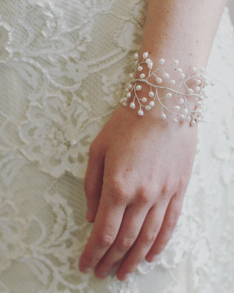 Bridal Accessories Pearl Bridal Cuff Bridal Bracelet Pearl - Etsy