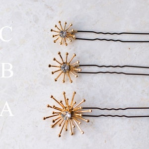 Celestial Star Hair Pins – Bridal Hair Accessories, Starburst Hair Pins ...