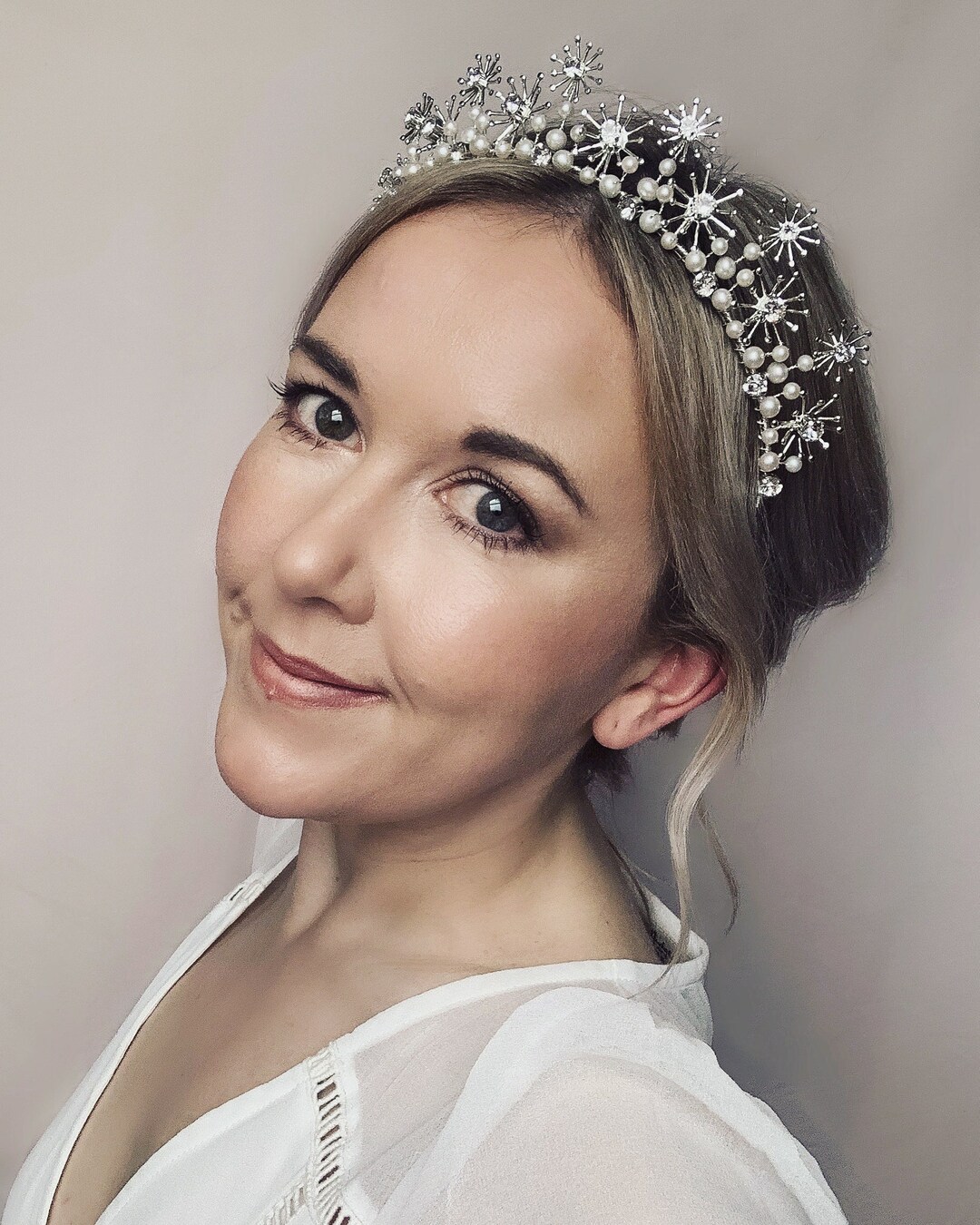 Star Headpiece, Star Headdress, Star Crown, Pearl Bridal Tiara, Crystal ...