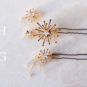 Celestial Star Hair Pins – Bridal Hair Accessories, Starburst Hair Pins ...