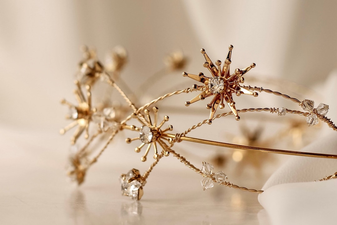 Luxe Celestial Bridal Headpiece: Stars and Sparkling Crystals for a ...