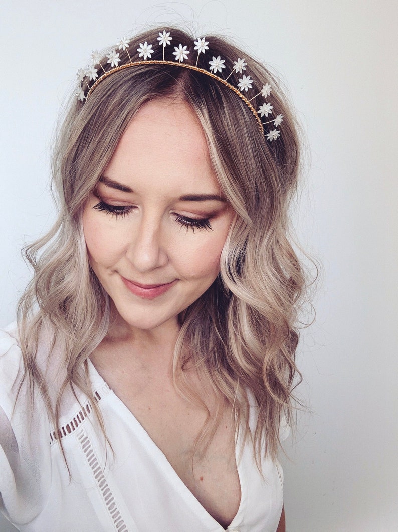 Bridal Flower Crown Bridal Daisy Tiara Daisy Chain Headband - Etsy