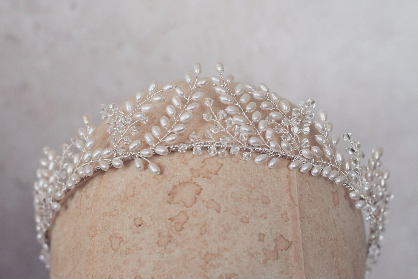 Bridal Tiara Pearl Vine Bridal Headband Handmade Bridal - Etsy