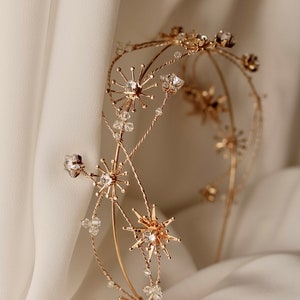 Luxe Celestial Bridal Headpiece: Stars and Sparkling Crystals for a ...