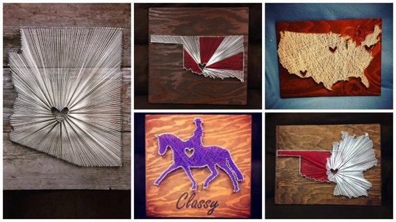 Items similar to I Love My State String Art Customized - 11.5"x11.5 ...