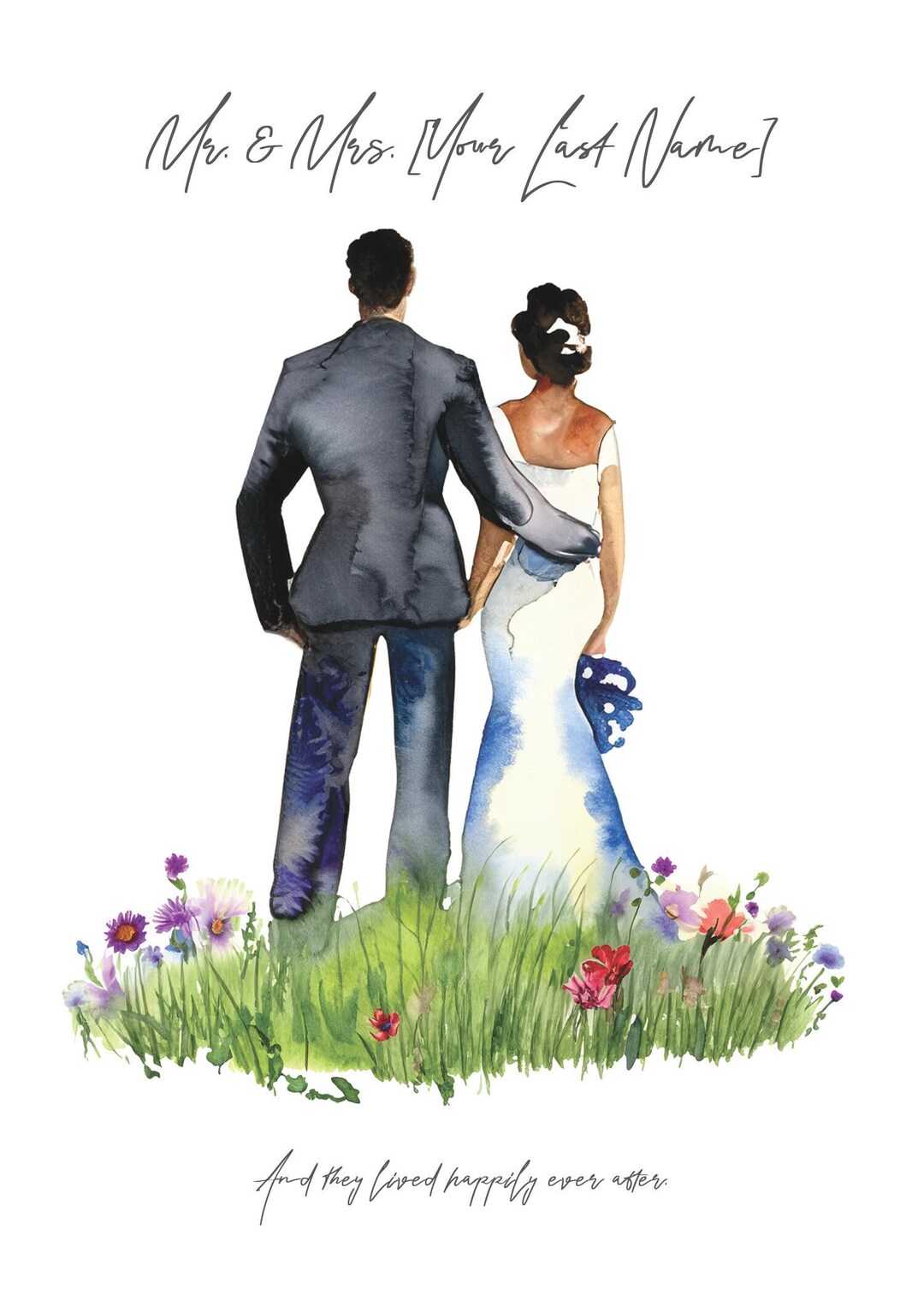 Custom Bride and Groom Wedding Card - Etsy