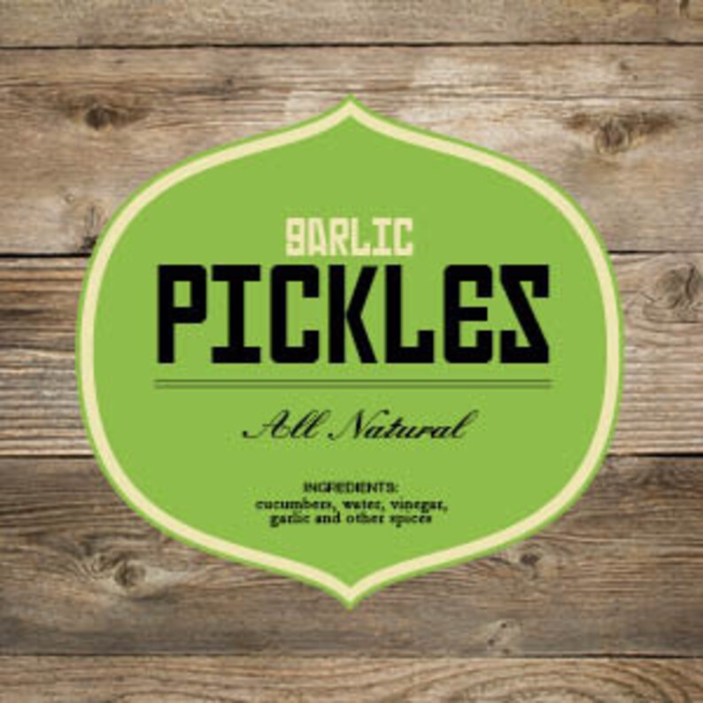 Pickle Jar Labels - Etsy