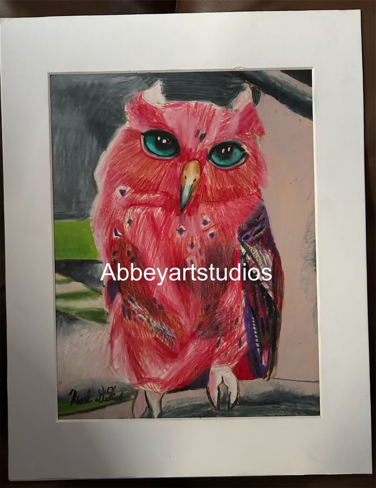 Red Owl Original Colored Pencil Drawing - Etsy