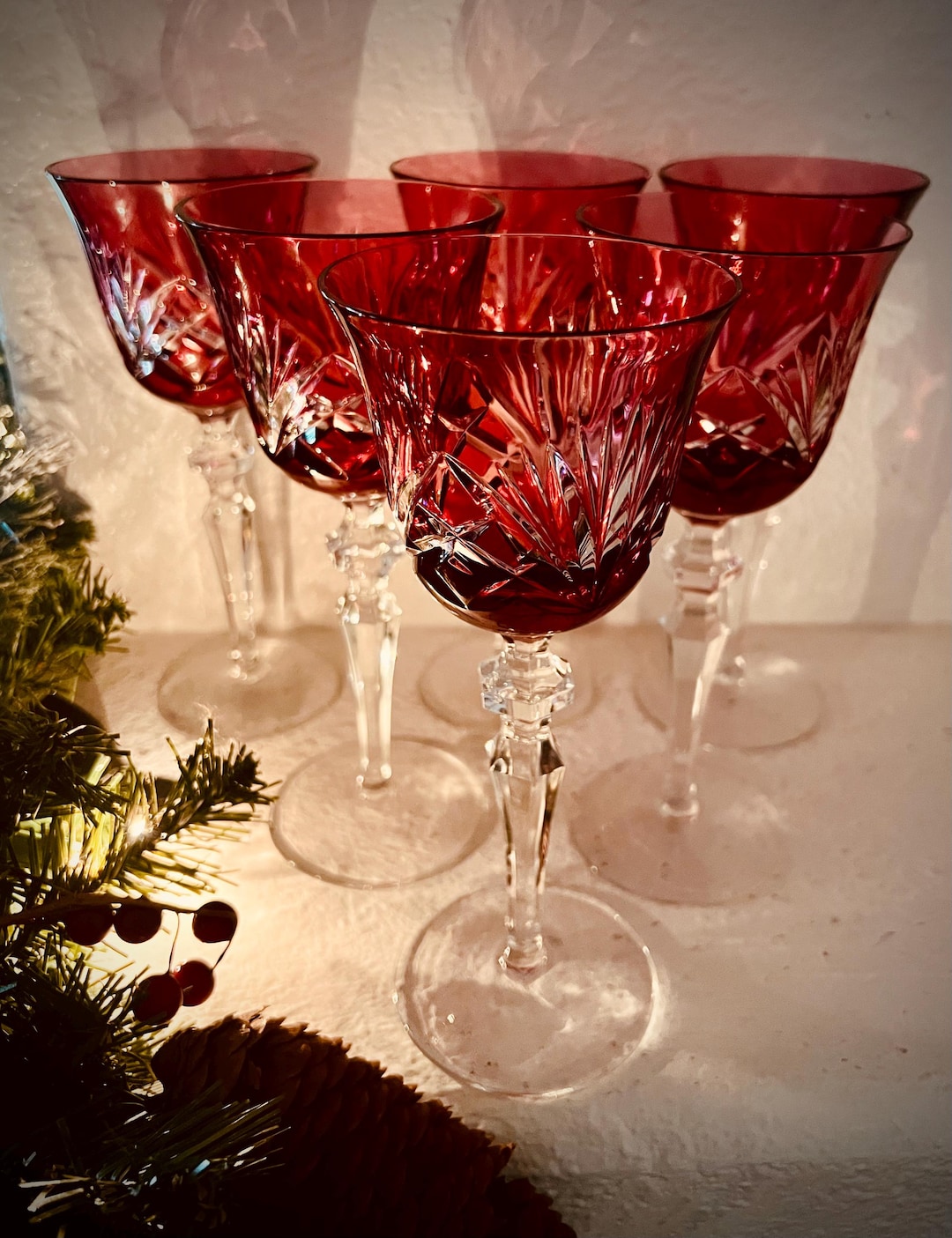 Vintage Ruby Red Gorham Wine Glass - Etsy