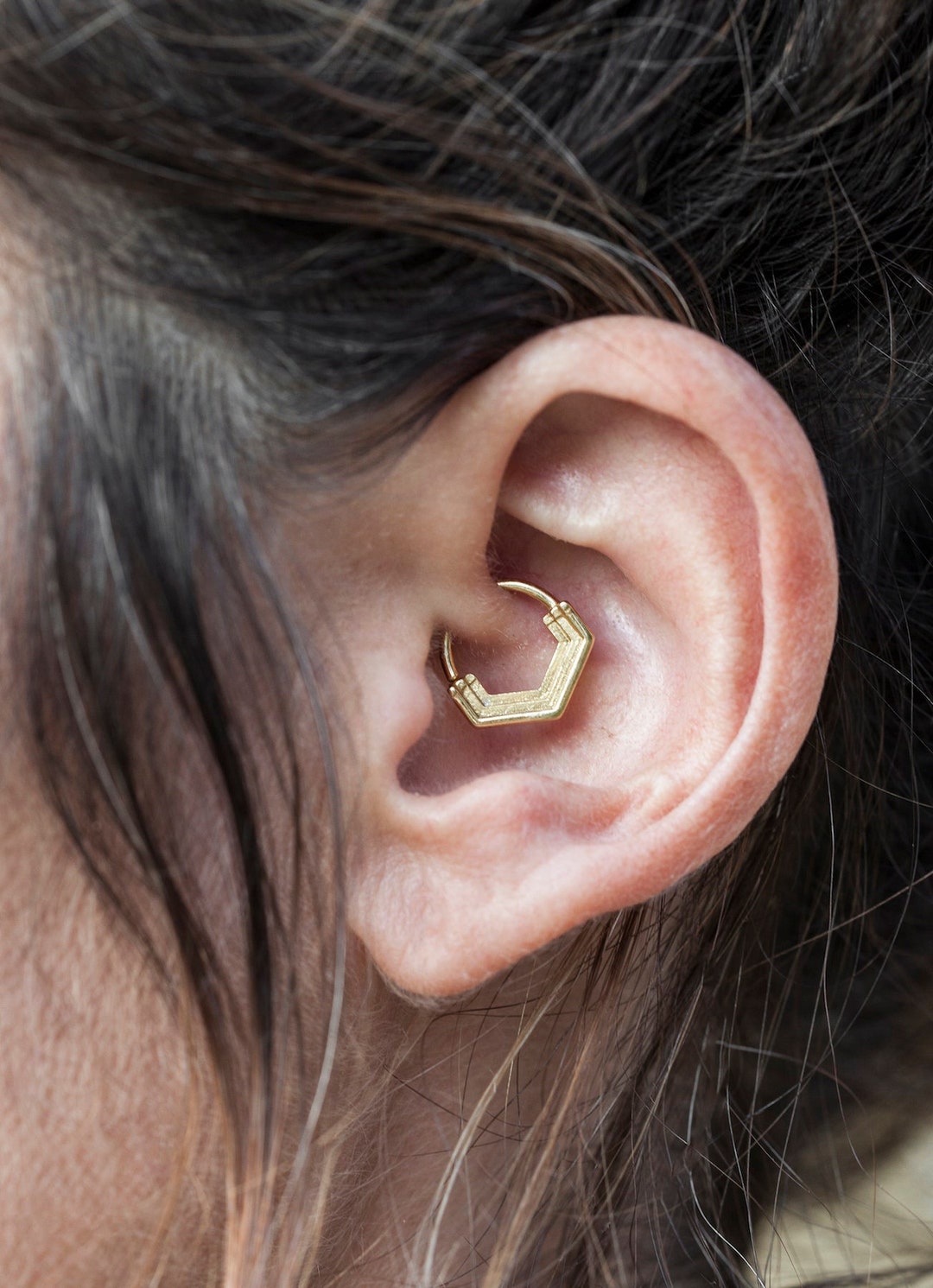 16g Daith Jewelry, Geometric Daith, Gold Daith Earring, Piercings for ...