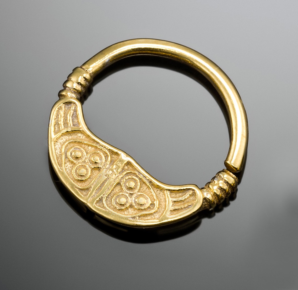 Gold Septum Ring, Tribal Septum Ring, Septum Jewelry 16g/18g, Indian ...