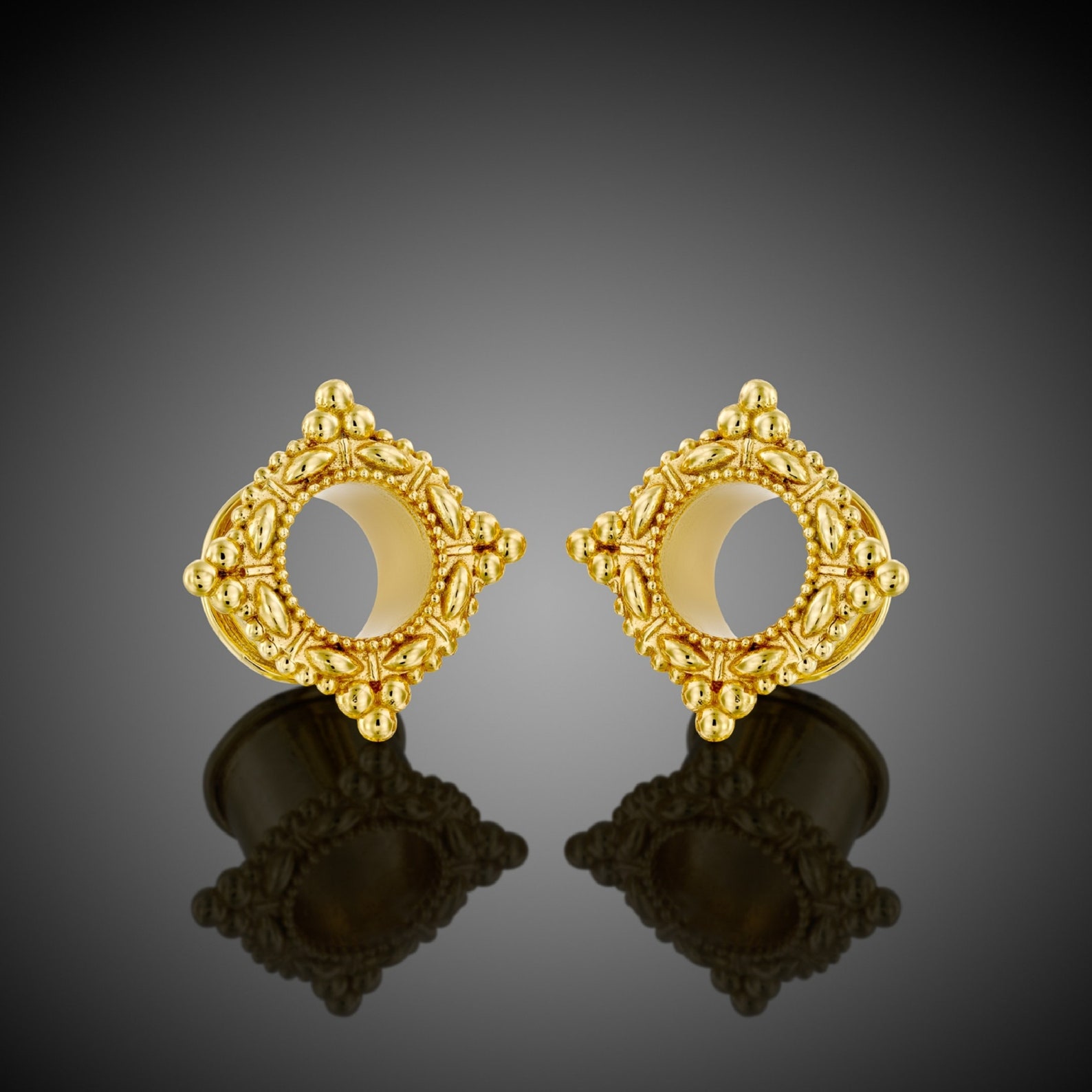 Tunnels Ear Tunnels Gold Plugs Gold Gauges Earrings Gauge | Etsy