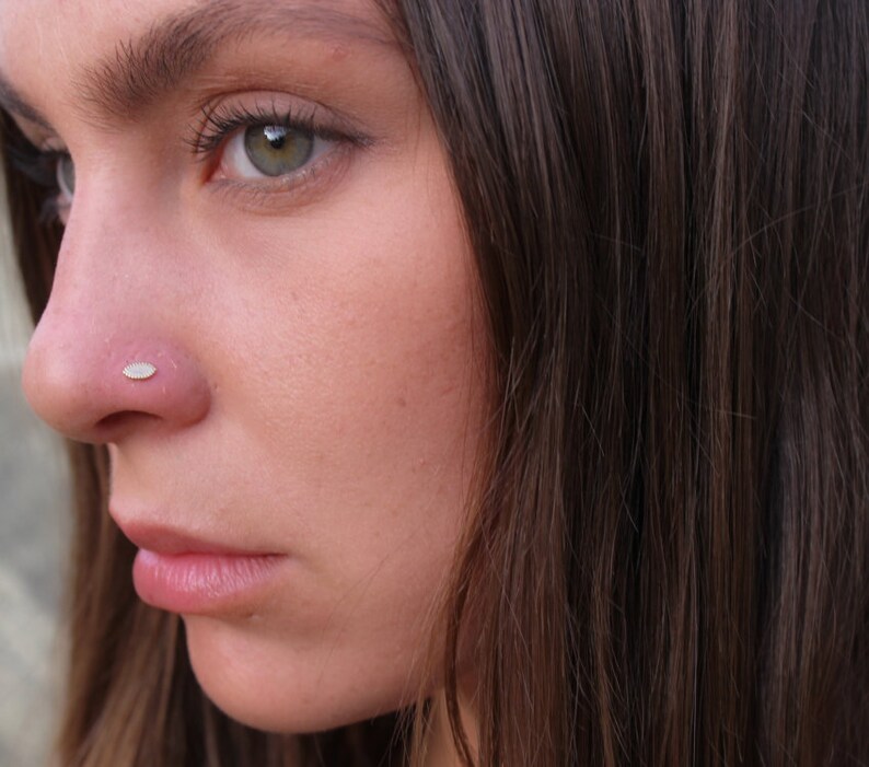 14k Gold Nose Stud Screw Nose Stud Boho Nose Stud | Etsy